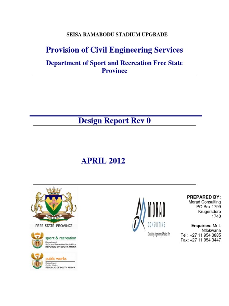 Seisa Ramabodu Stadium Upgrade Report | PDF | Pipe (Fluid Conveyance ...