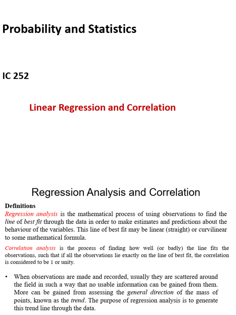 Final 9_Linear Regression and Correlation_Revised | PDF | Errors And ...