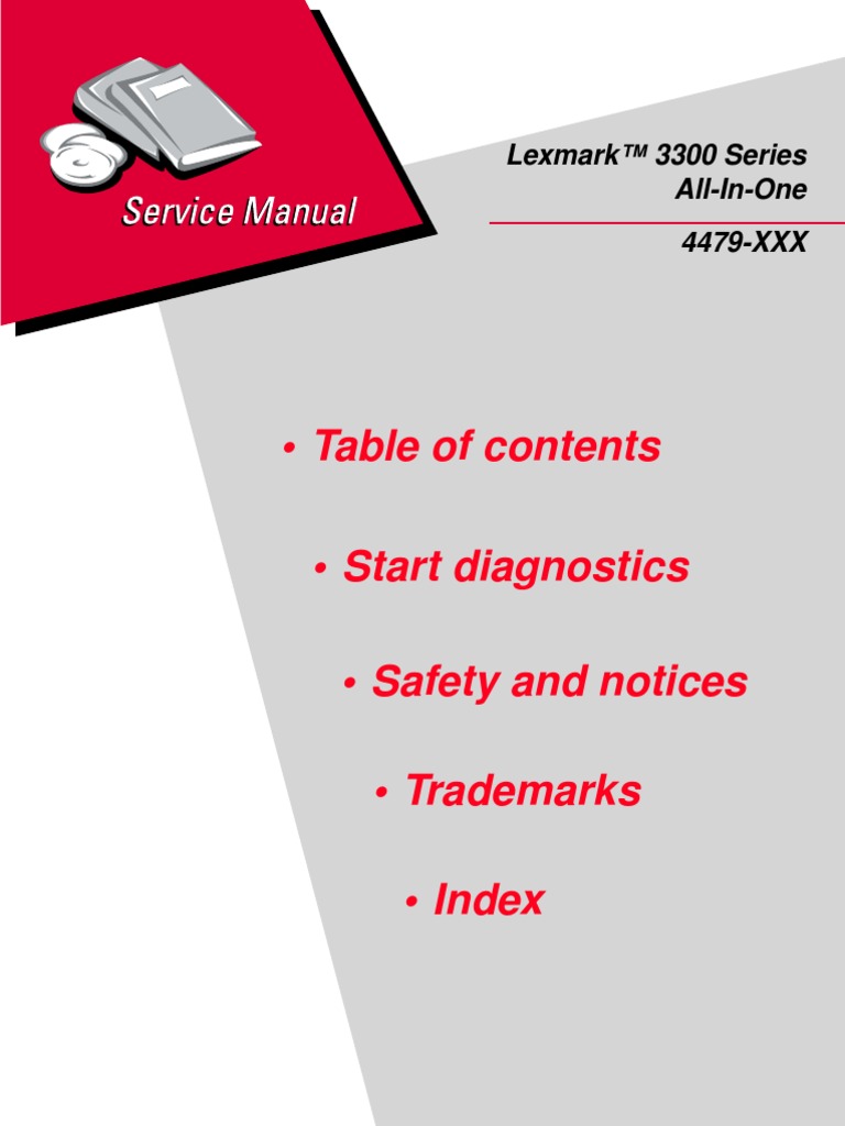 Table of Contents: Lexmark™ 3300 Series All-In-One | PDF | Image ...