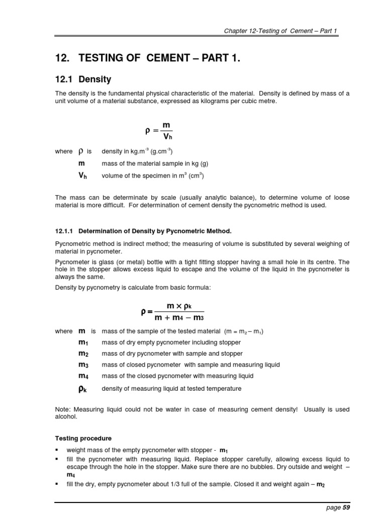 Blaine Apparatus Procedure | PDF | Density | Physical Sciences