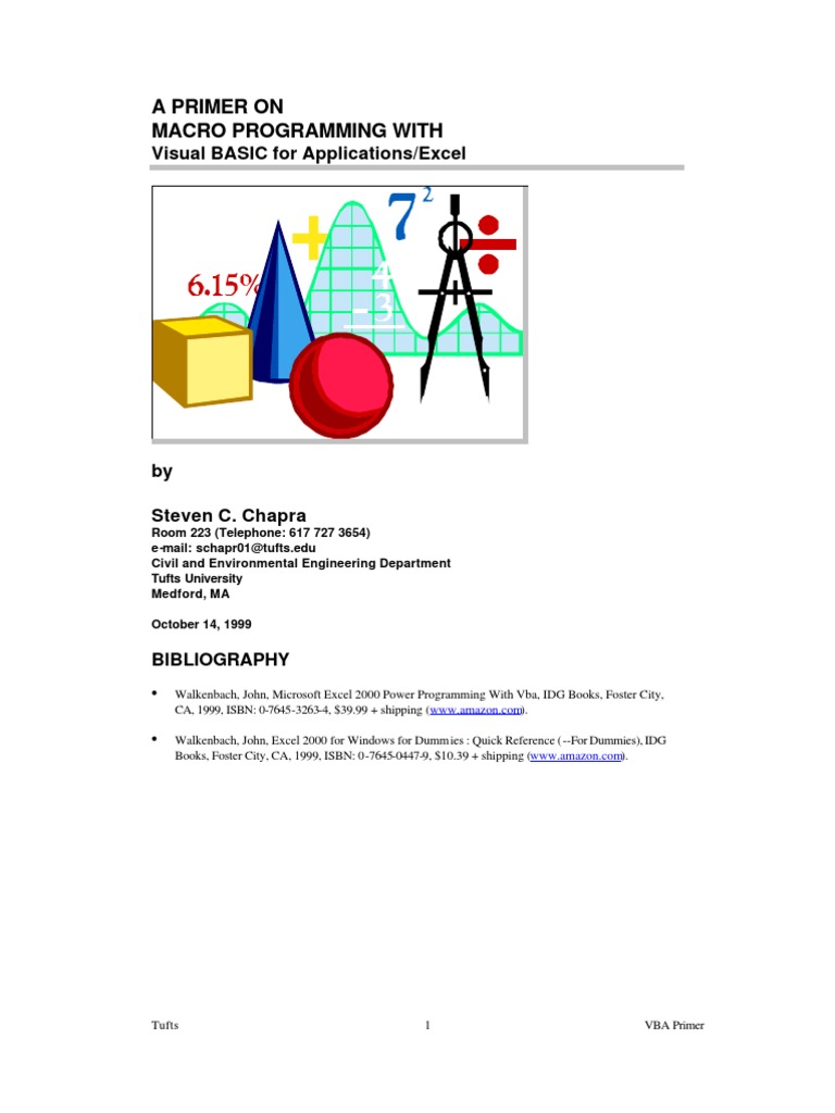 Visual Basic Primer On Creating Macros For Vba Excel Pdf Subroutine Spreadsheet