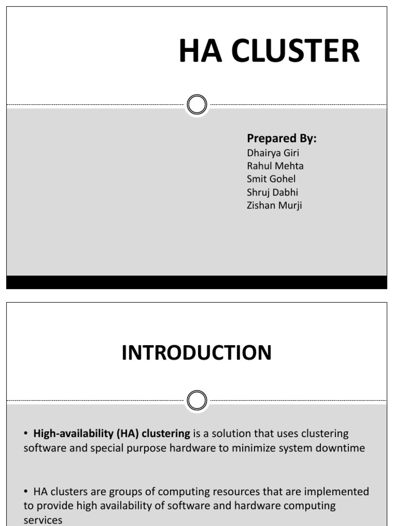 Ha Cluster: Prepared by | PDF | Computer Cluster | Virtualization