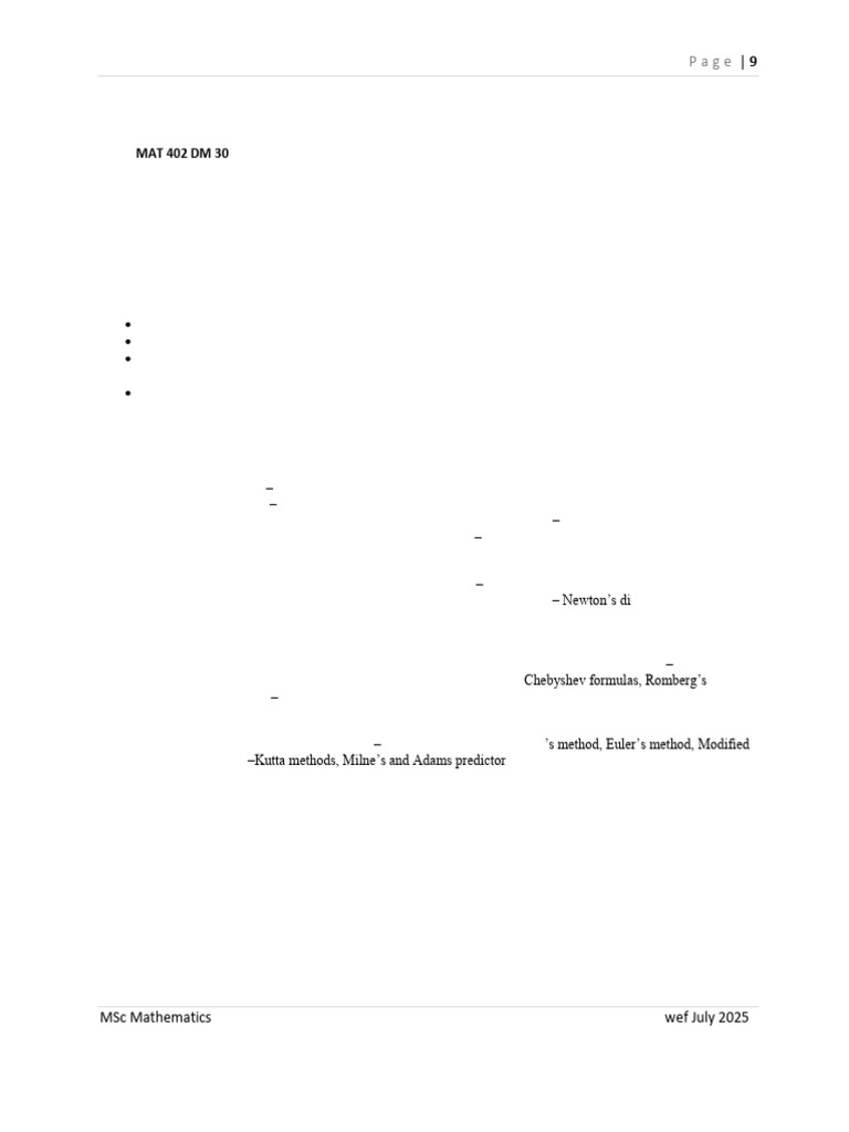 Syllabus_MSc_2ndSem | PDF | Numerical Analysis | Partial Differential ...