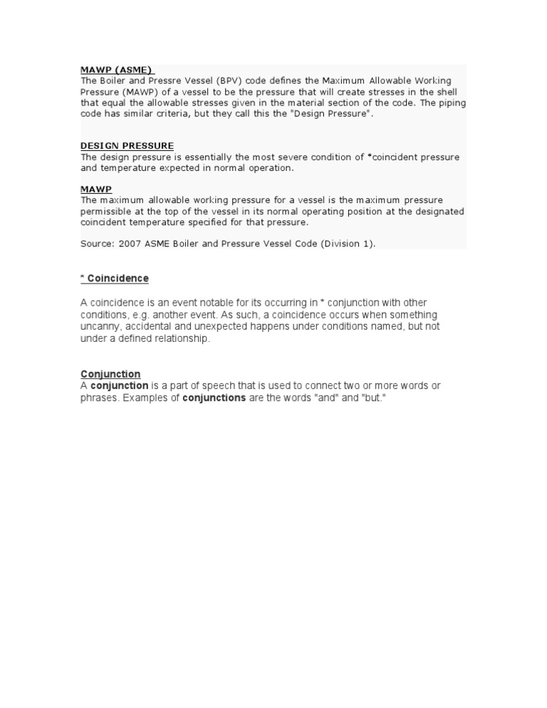 MAWP vs Design Pressure Explained | PDF | Science & Mathematics ...