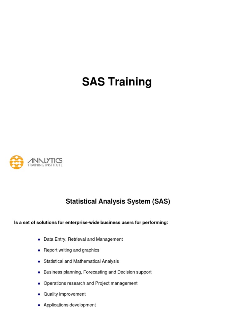 SAS Training: SAS Environment and Concepts of Libraries | PDF | Sas (Software) | Library (Computing)