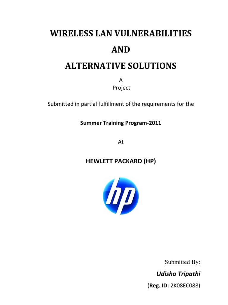 Wireless Lan Vulnerabilities AND Alternative Solutions | PDF | Wireless Lan | Computer Network ...
