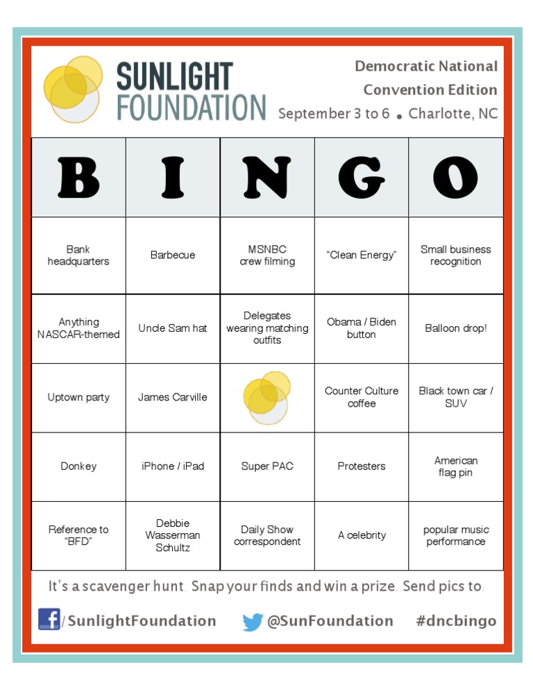 Convention Bingo at The DNC | PDF | Second Party System | Presidency Of ...