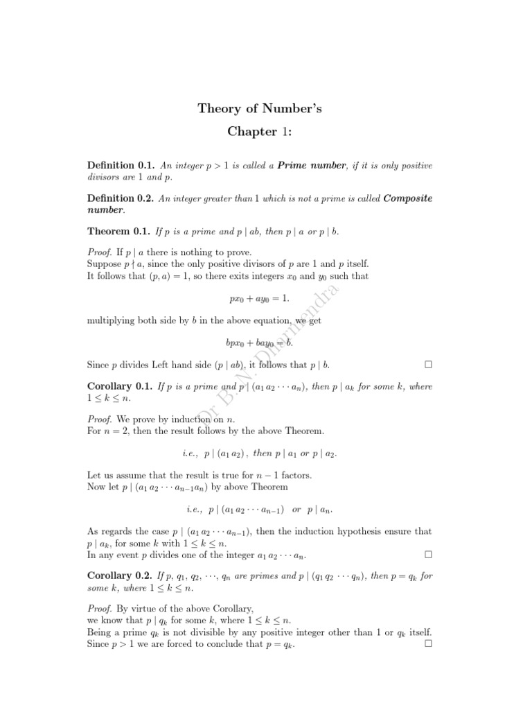 Theory of Numbers | PDF | Prime Number | Factorization