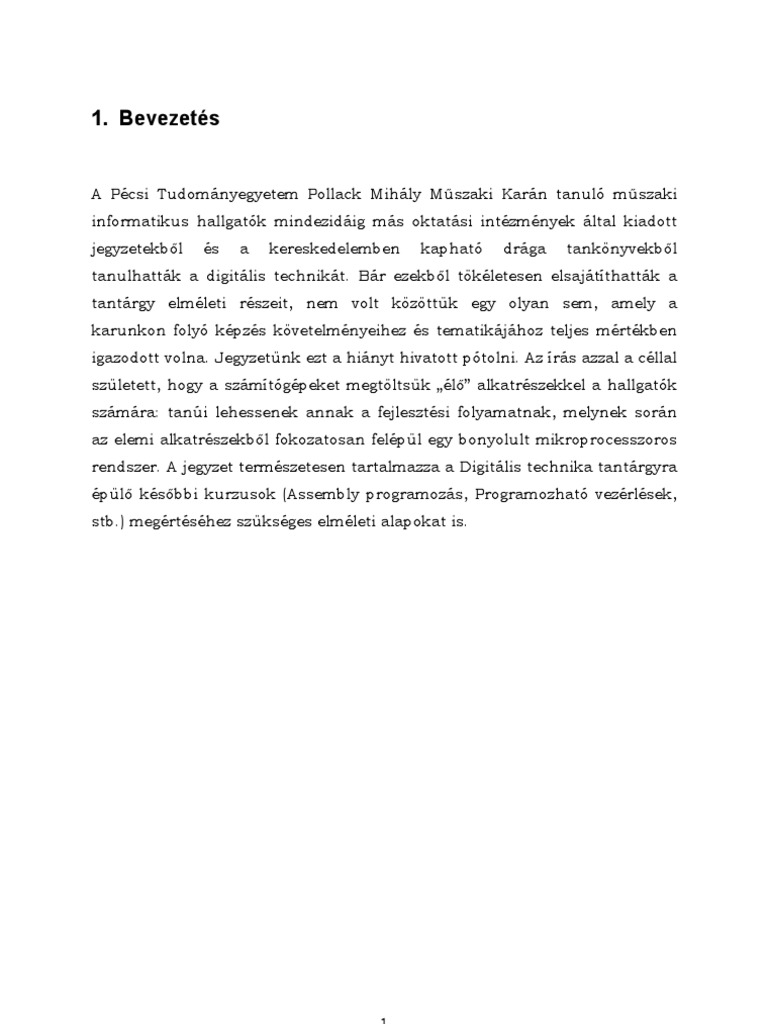 Digitális technika jegyzet | PDF