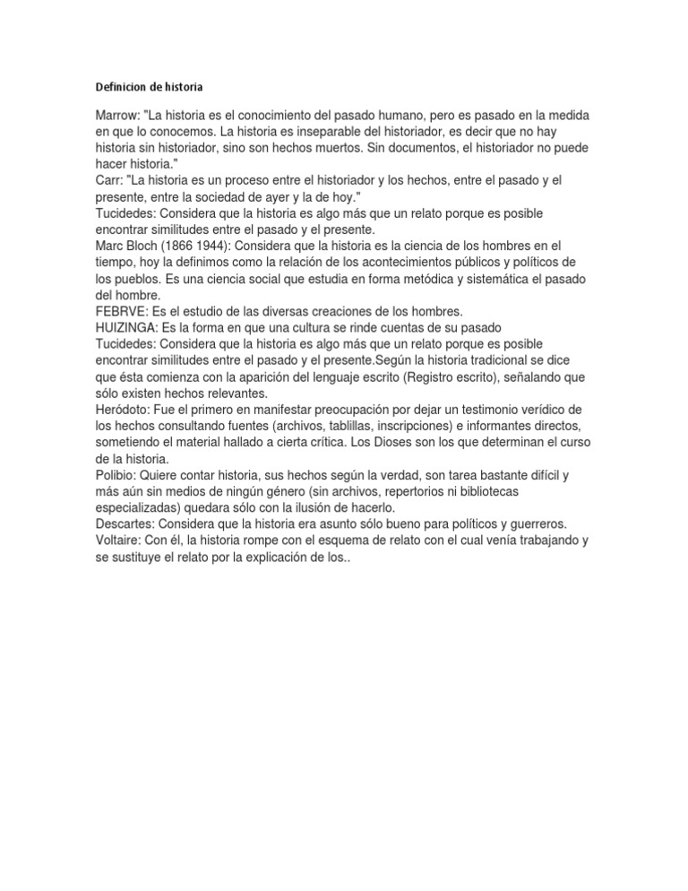 Definicion de Historia | PDF
