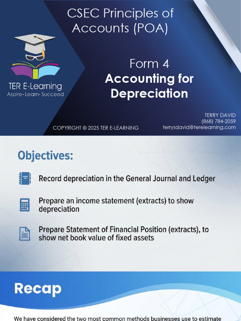 Accounting for Depreciation Lesson Presentation | PDF