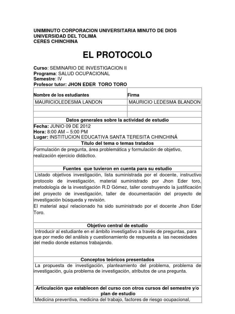 El Protocolo | PDF | Maestros | Science