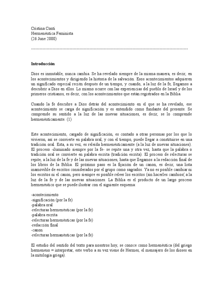 Cristina Conti | PDF | Biblia | Hermenéutica