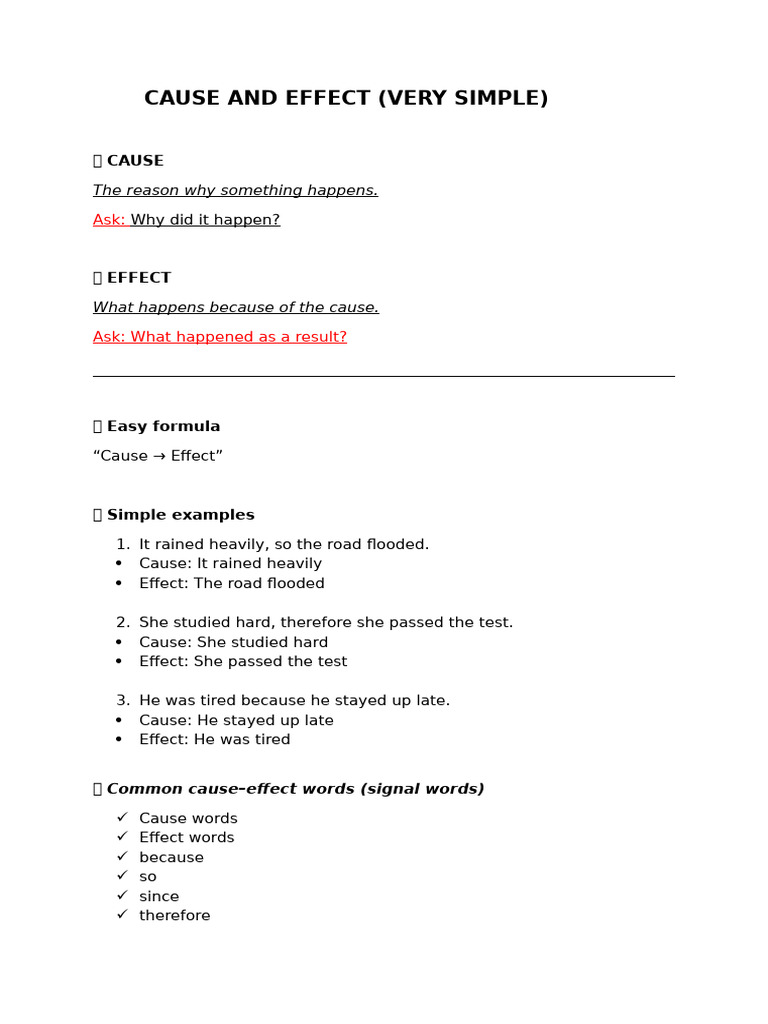 English - Cause and Effect | PDF