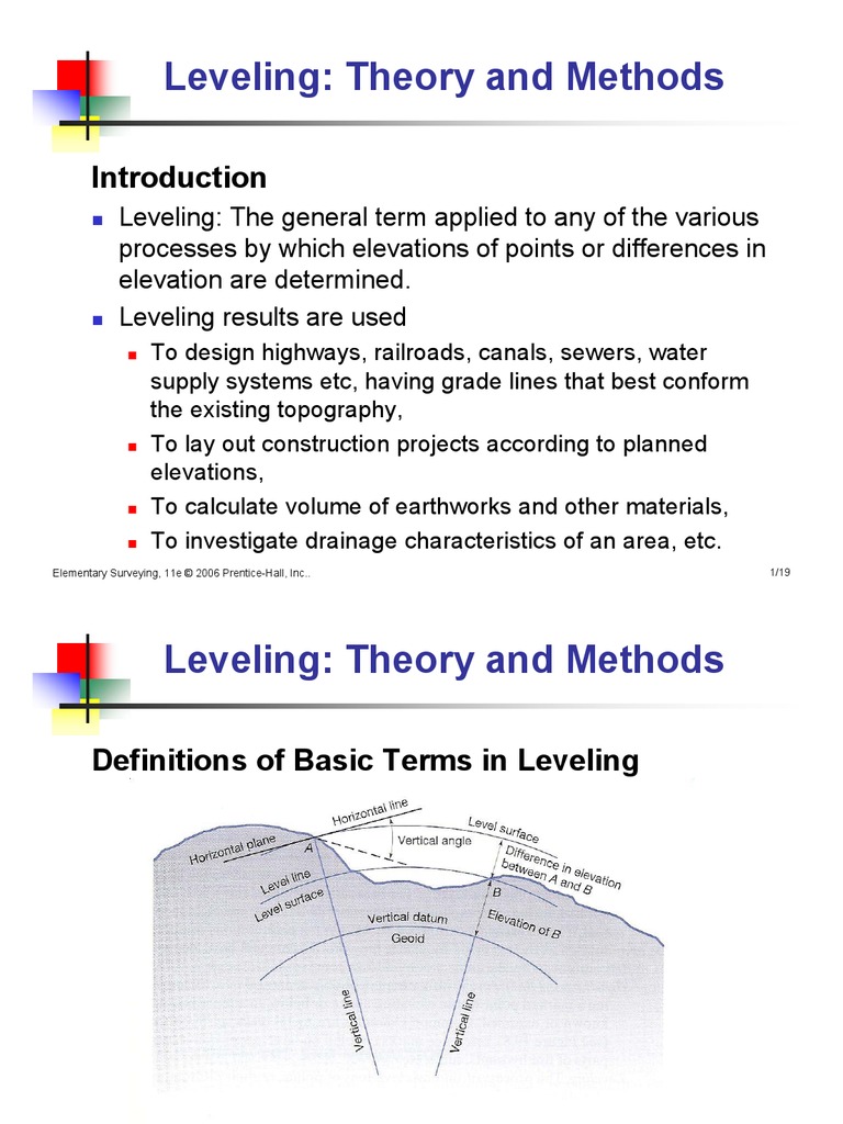 CVE202 Lecture Notes-4 Leveling 1 | PDF | Surveying | Refraction