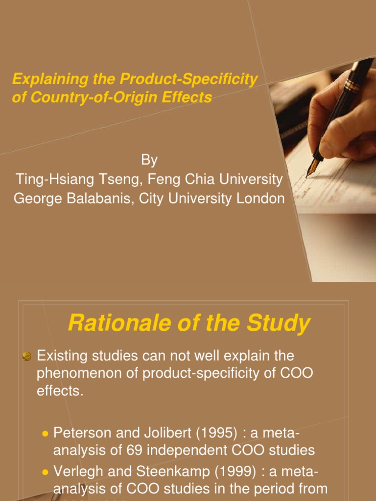 Explaining The Product-Specificity of Country-of-Origin Effects ...