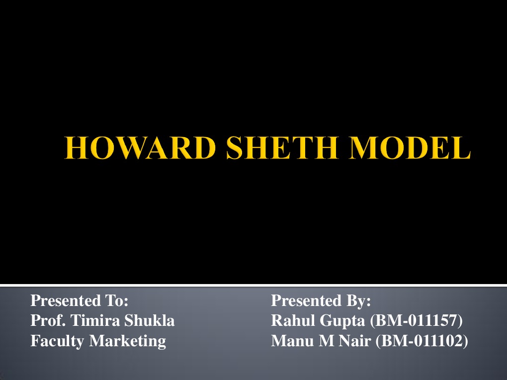 Howard Sheth Model | PDF | Career & Growth