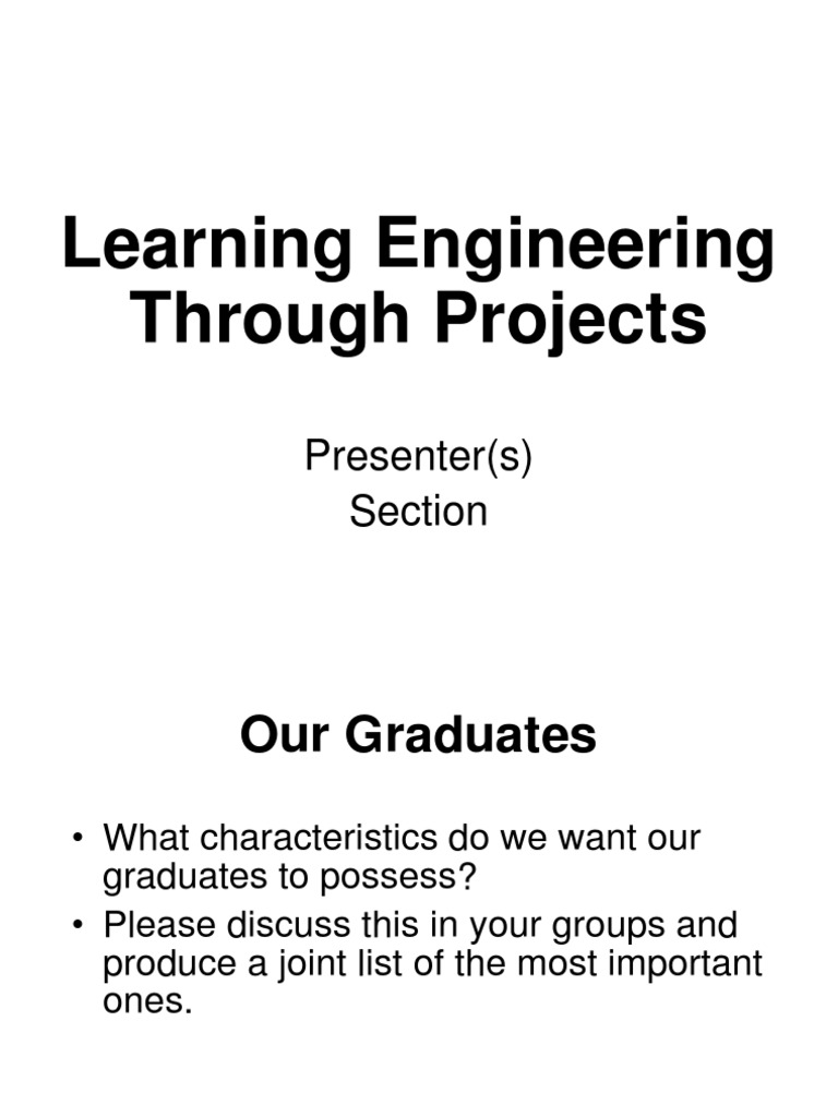 Learning Engineering Through Projects | PDF | Project Based Learning ...