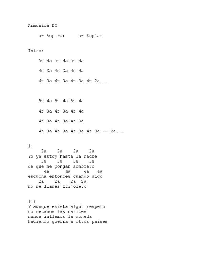 Acordes y letra de "Frijolero" | PDF | Deportes y actividades al aire ...
