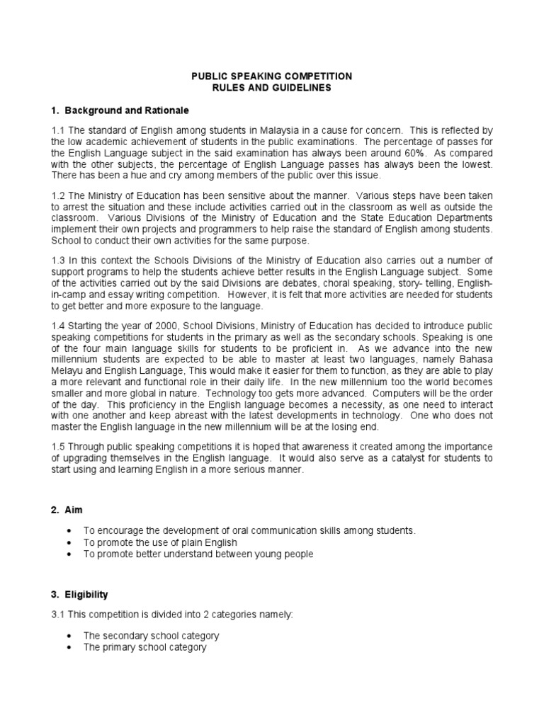 717 - Public Speaking Competition Rules | PDF | Public Speaking ...