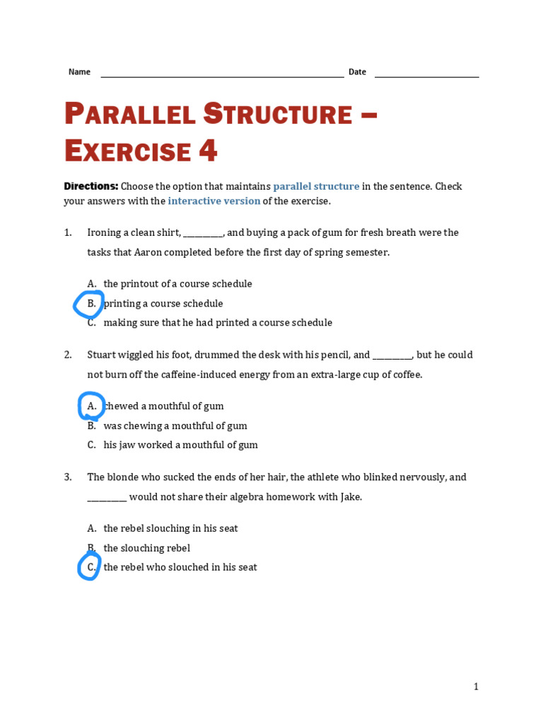 Parallel+Structure+Ex.+4 | PDF