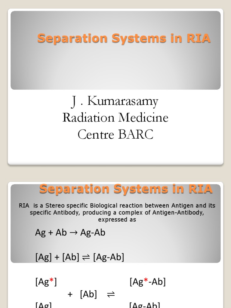 Separation Systems in RIA | PDF | Adsorption | Molecular Binding