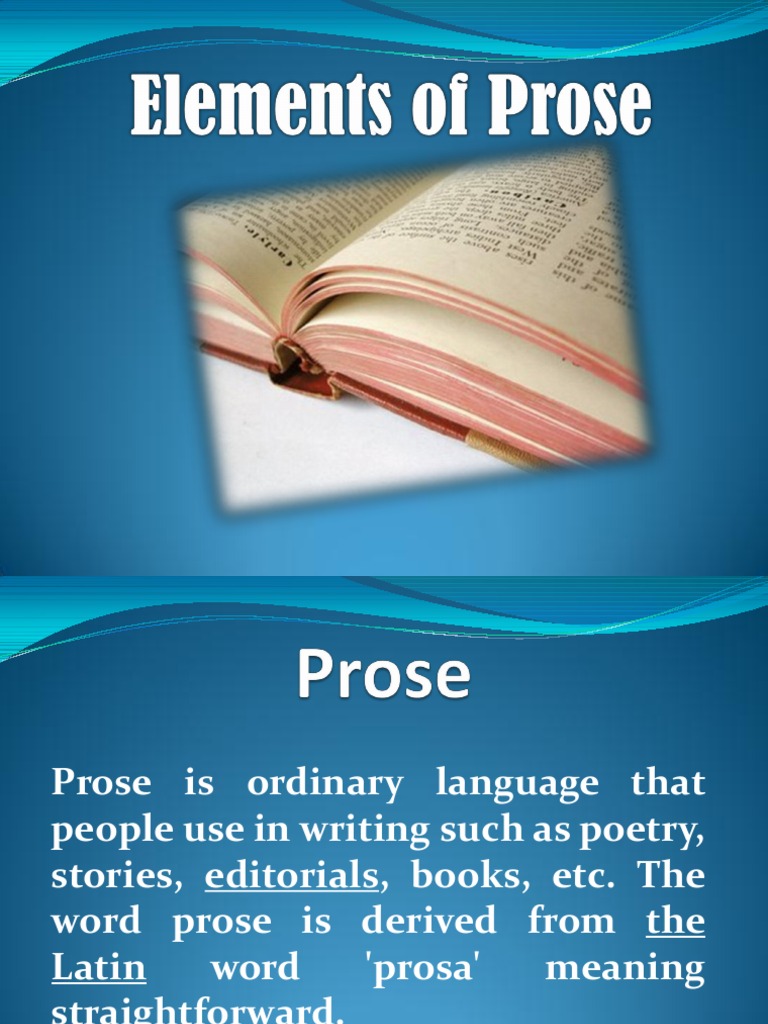 Understanding Elements of Prose | PDF | General Fiction