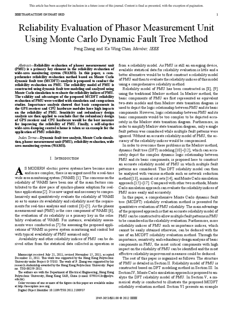 Reliability Evalution Using Monte Carlo Tree Method Pdf Reliability Engineering Analog To