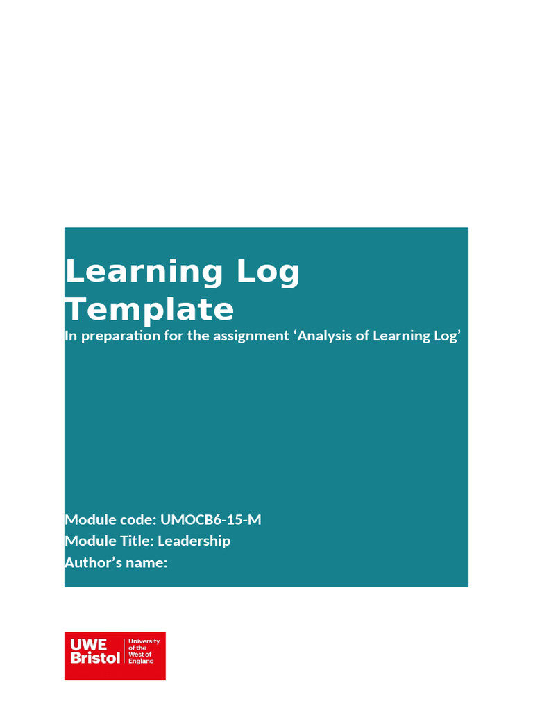 Learning Log Template_Leadership | PDF | Leadership | Thought