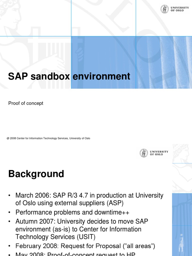 SAP Sandbox Environment | PDF | Sap Se | Hewlett Packard