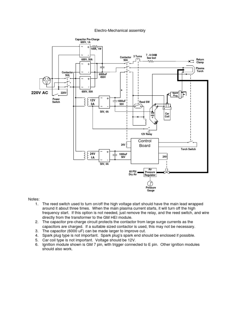 Plasma Cutter Wiring and Schematic Guide | PDF | Relay | Resistor
