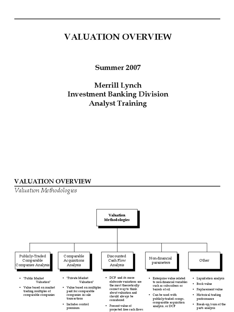 Merrill Lynch 2007 Analyst Valuation Training | PDF | Cost Of Capital ...