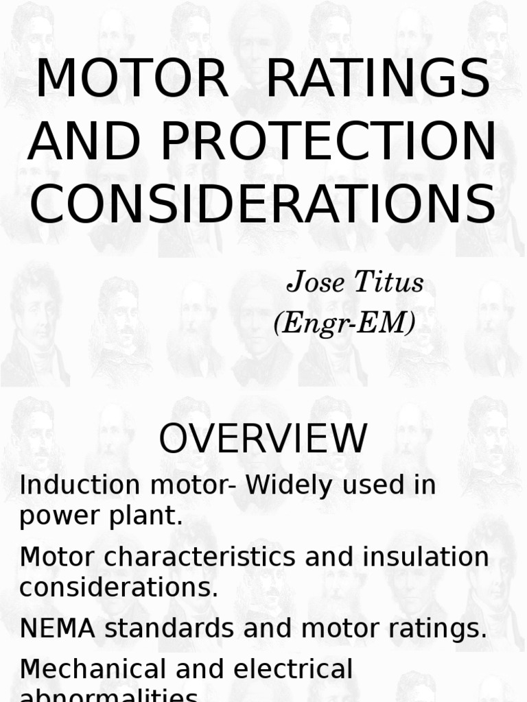 Induction Motor Ratings & Protection | PDF | Engines | Relay