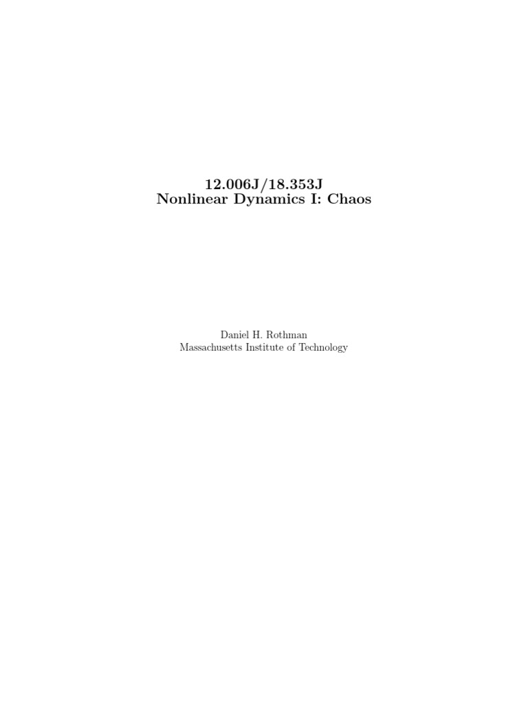 PDF - Non Linear Dynamics 1 - Chaos MIT - Index | PDF | Theoretical Physics | Systems Science