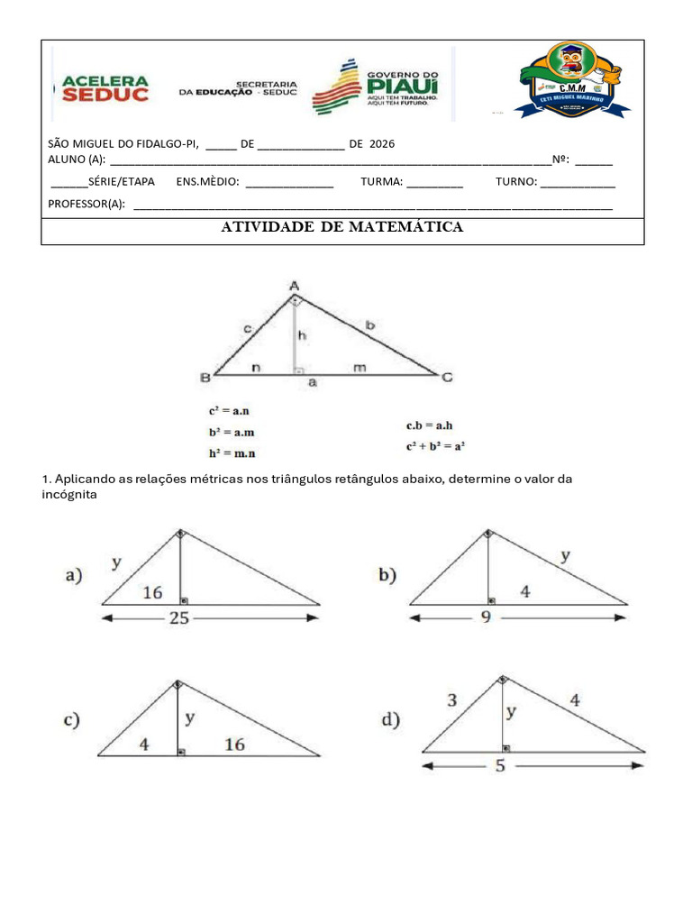 Atividade Matemática 30,04 | PDF
