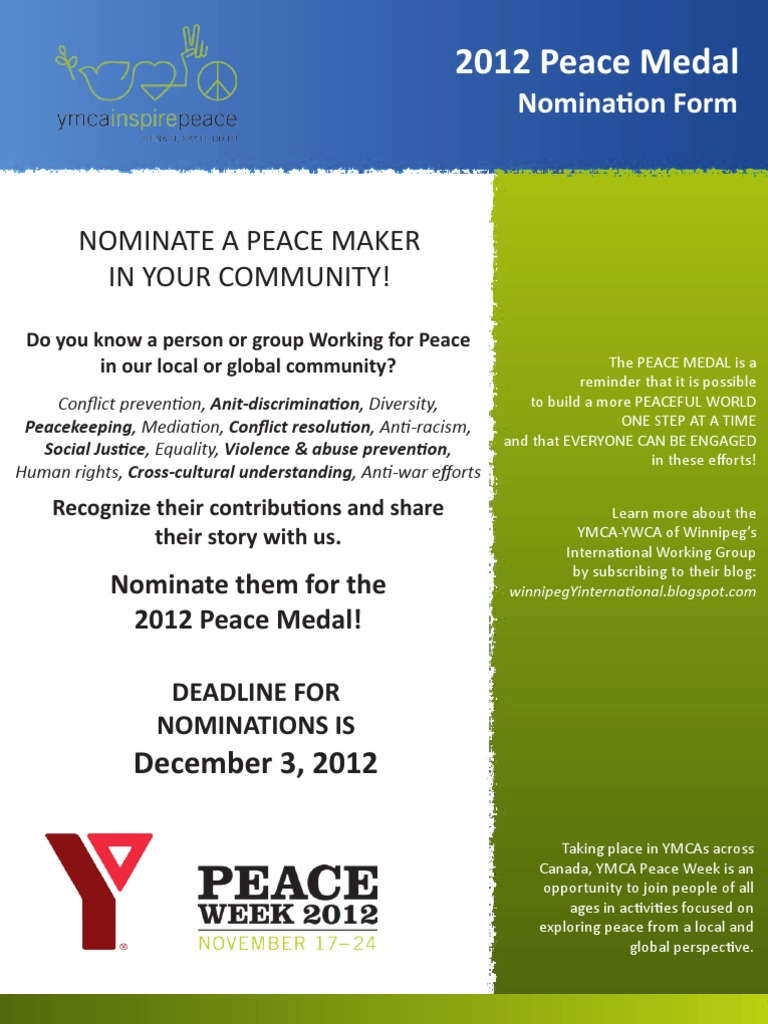 Nomination Forms 2012 | PDF | Peace | Community