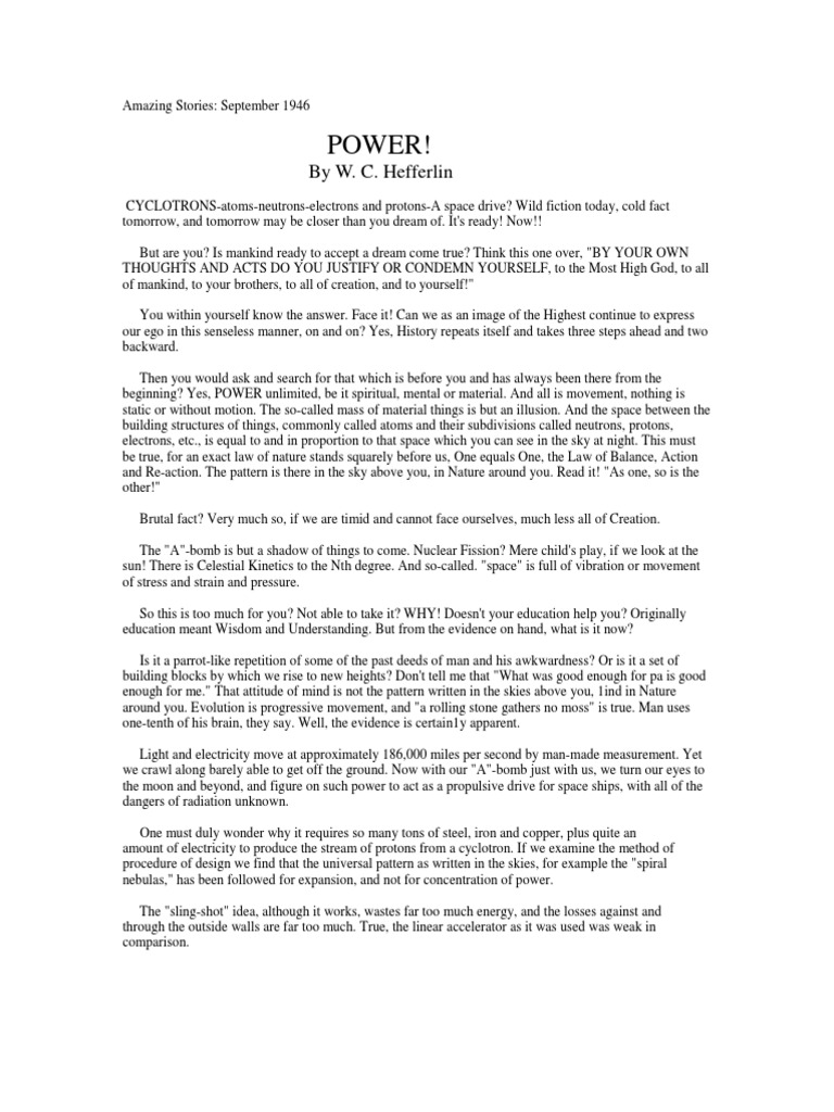 William C. Hefferlin - The Hefferlin Manuscript-06-Power | PDF | Philosophy