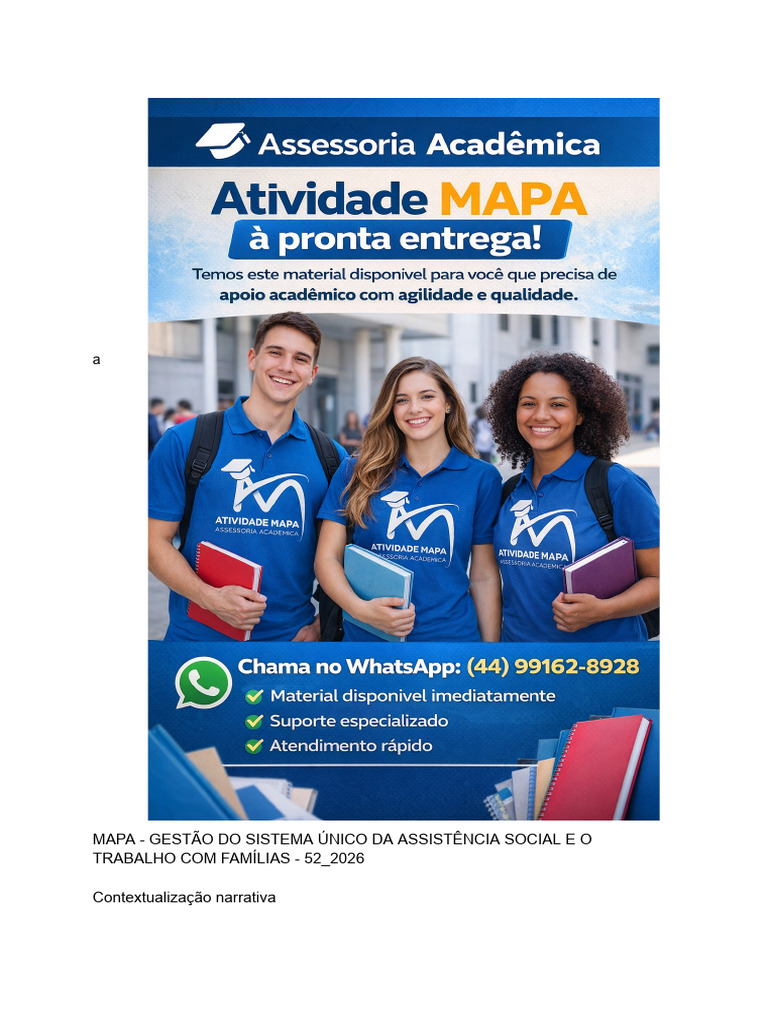 Mapa - Gestão Do Sistema Único Da Assistência Social e o Trabalho Com ...