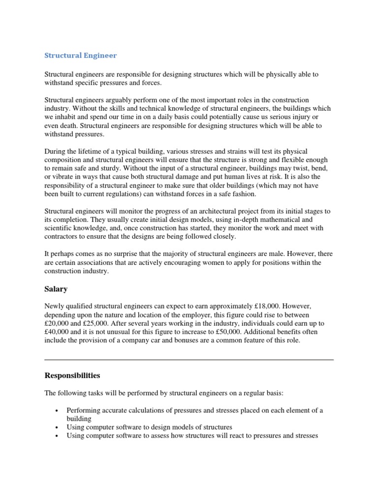 Structural Engineer | PDF | Engineer | Engineering