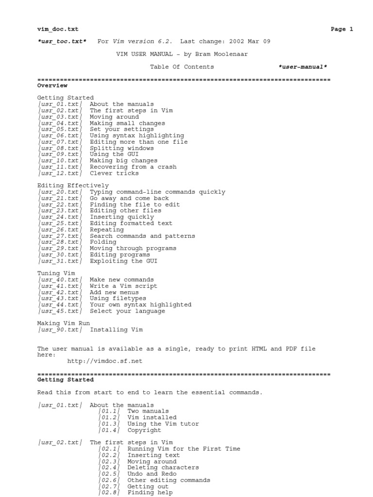 vim_doc_a4s | Command Line Interface | Text File
