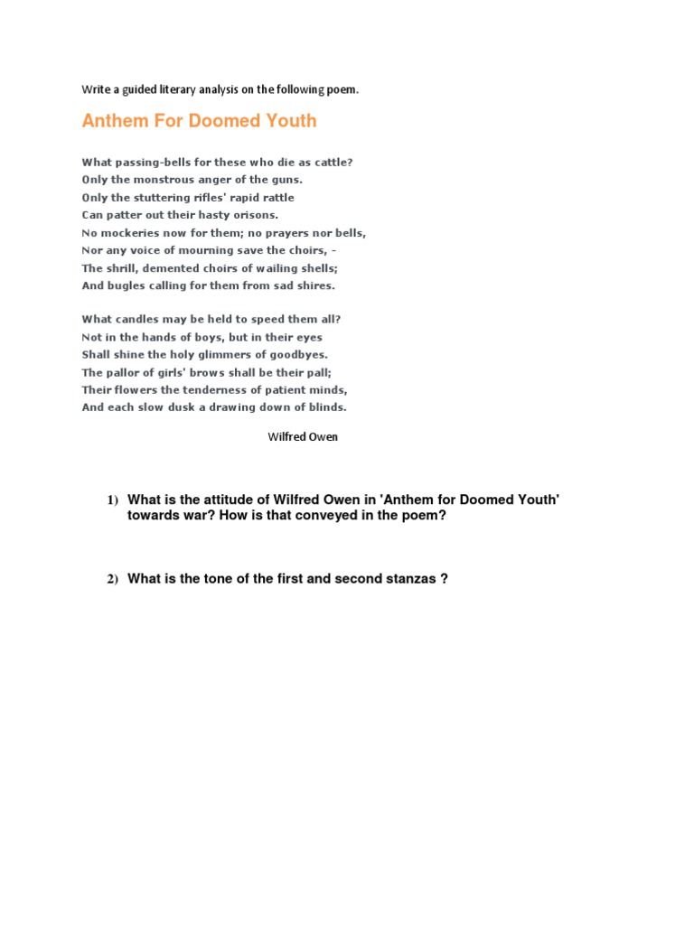 Anthem for Doomed Youth | Sonnets | Poetry