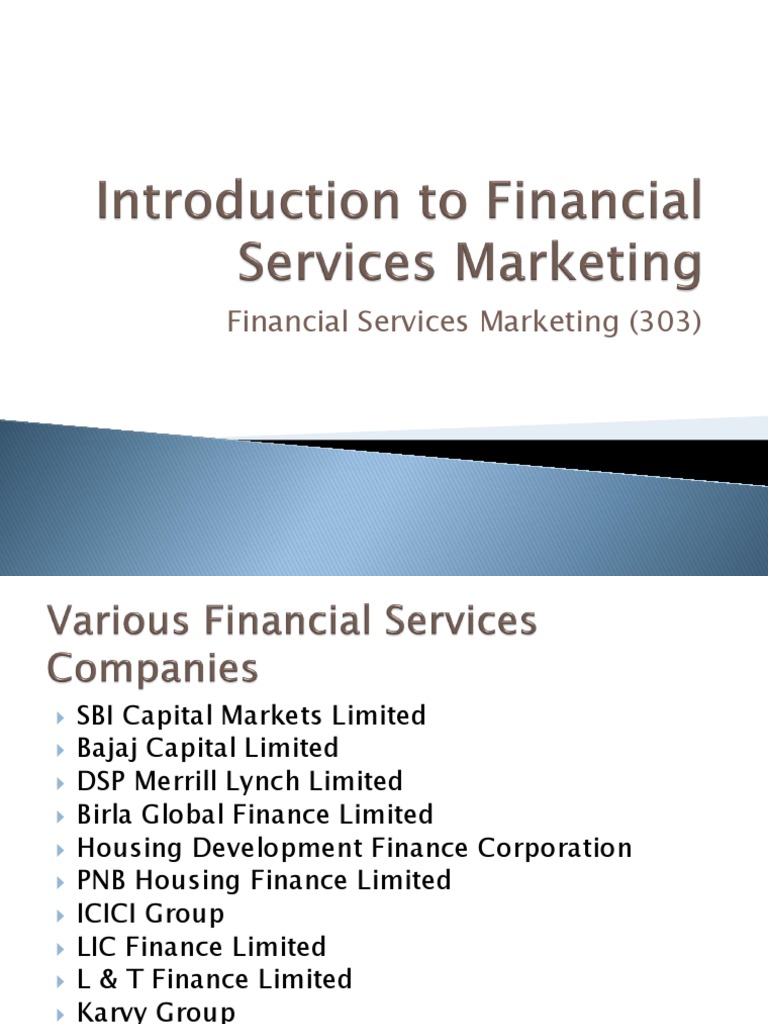 Introduction To Financial Services | PDF | Banks | Securities (Finance)