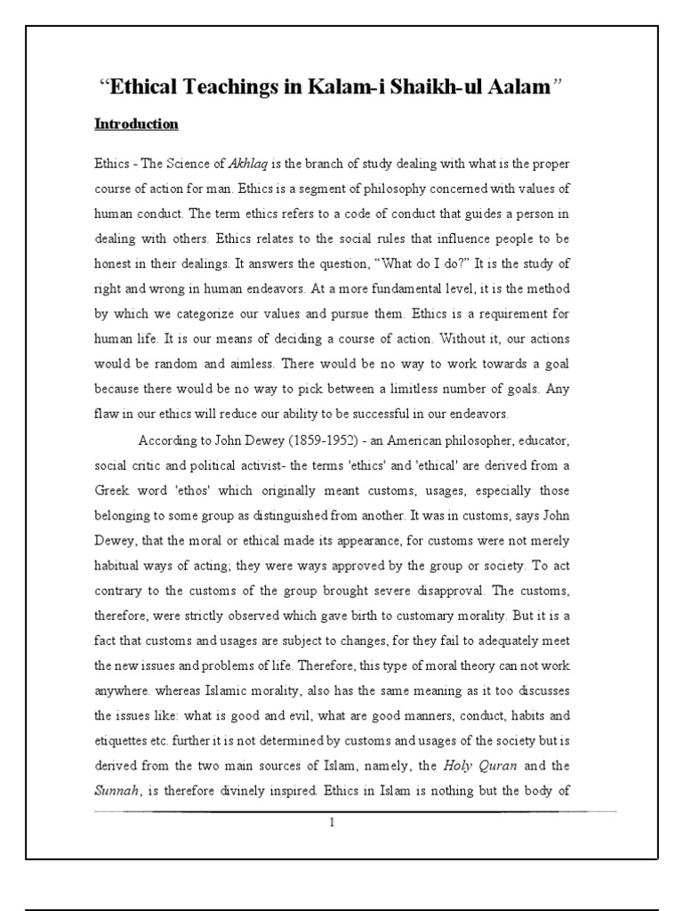 Ethical Teachings of Shaikh-ul Aalam | PDF | Sufism | Morality