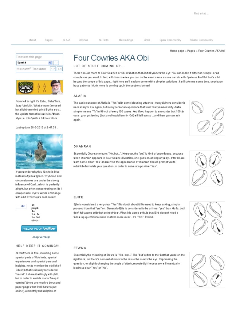 Cowrie Divination | PDF