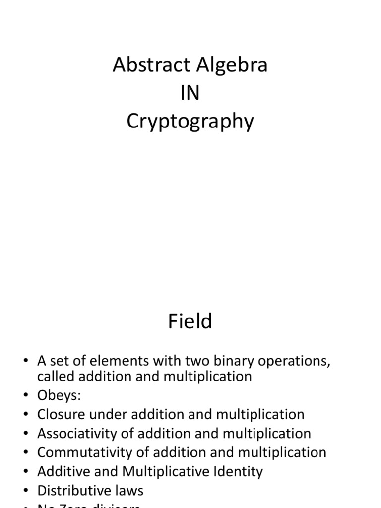 Abstract Algebra in Cryptography | PDF | Field (Mathematics) | Polynomial