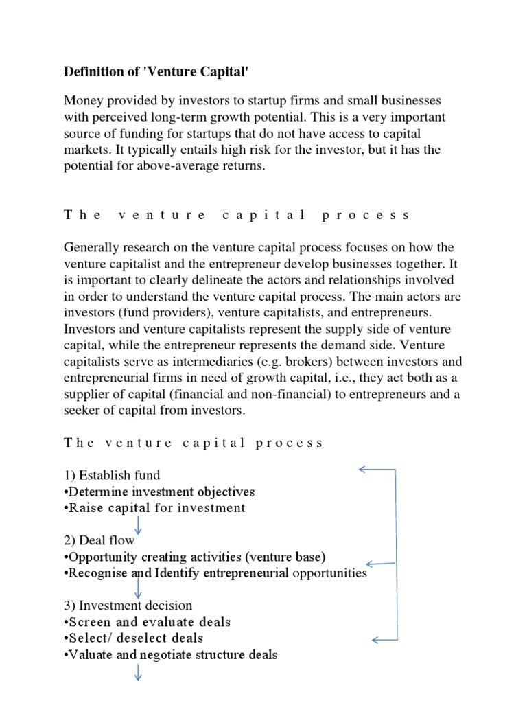 Venture Capital Process Guide | PDF