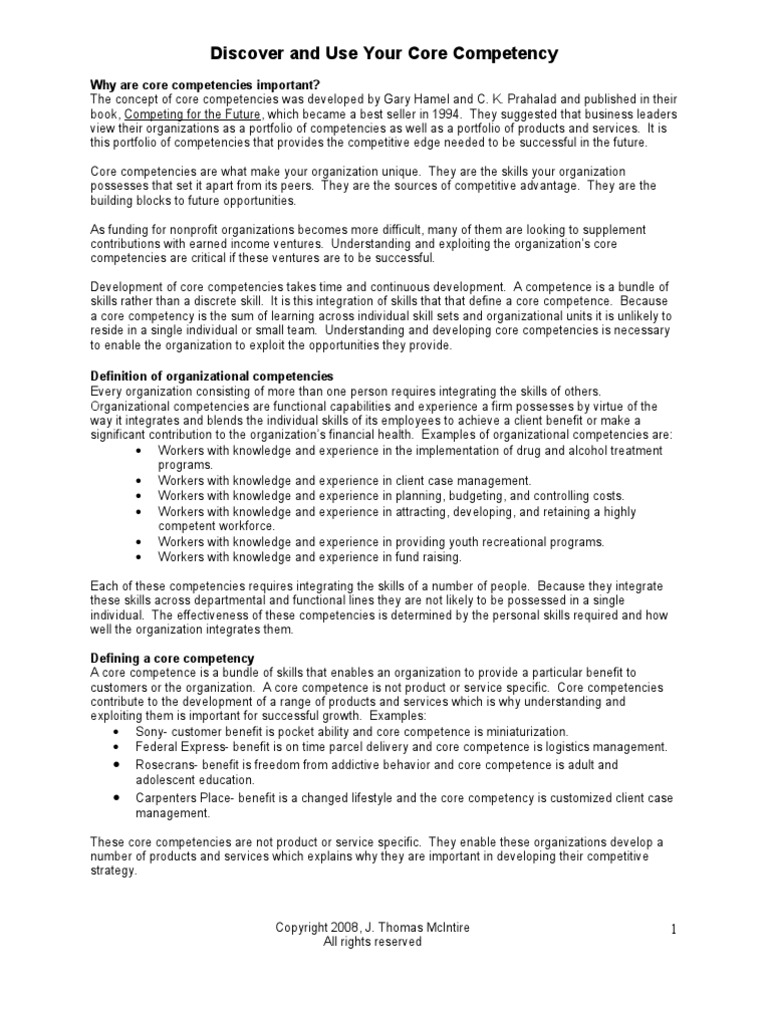 Core Competencies Cafe Outli | PDF | Competence (Human Resources ...