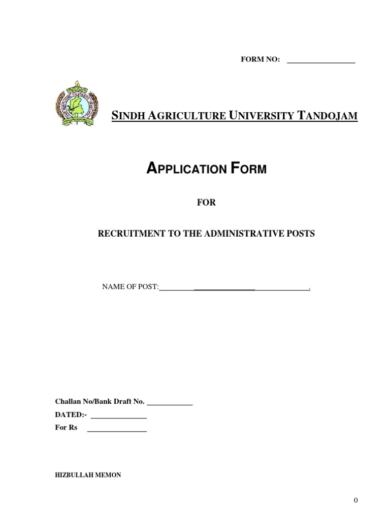 Application Form - Admin-2012 | PDF | Government | Social Institutions