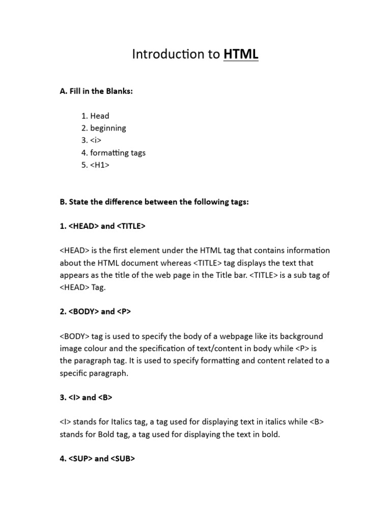 Chapter 05 - Introduction To HTML | PDF | Html | Hyperlink