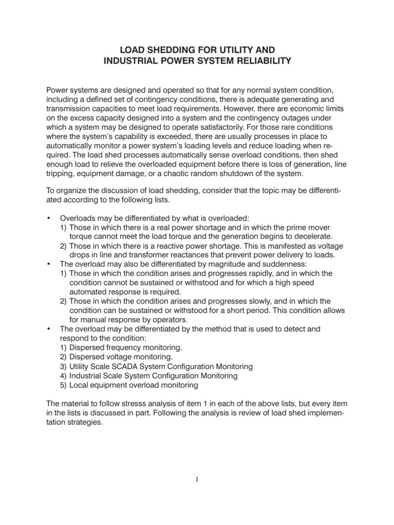 Load Shed | PDF | Electric Generator | Electrical Substation